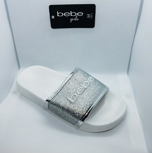 bebe | Shoes | Girls Bebe Glitter Texture Slides | Poshmark